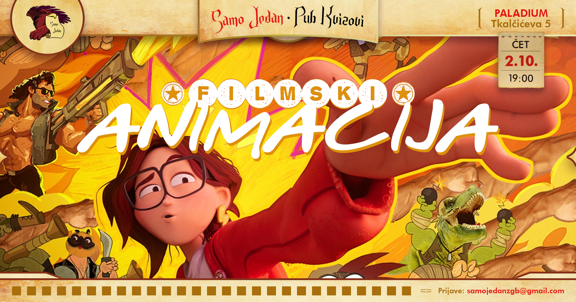 Filmski animirani - pub kviz - Samo Jedan