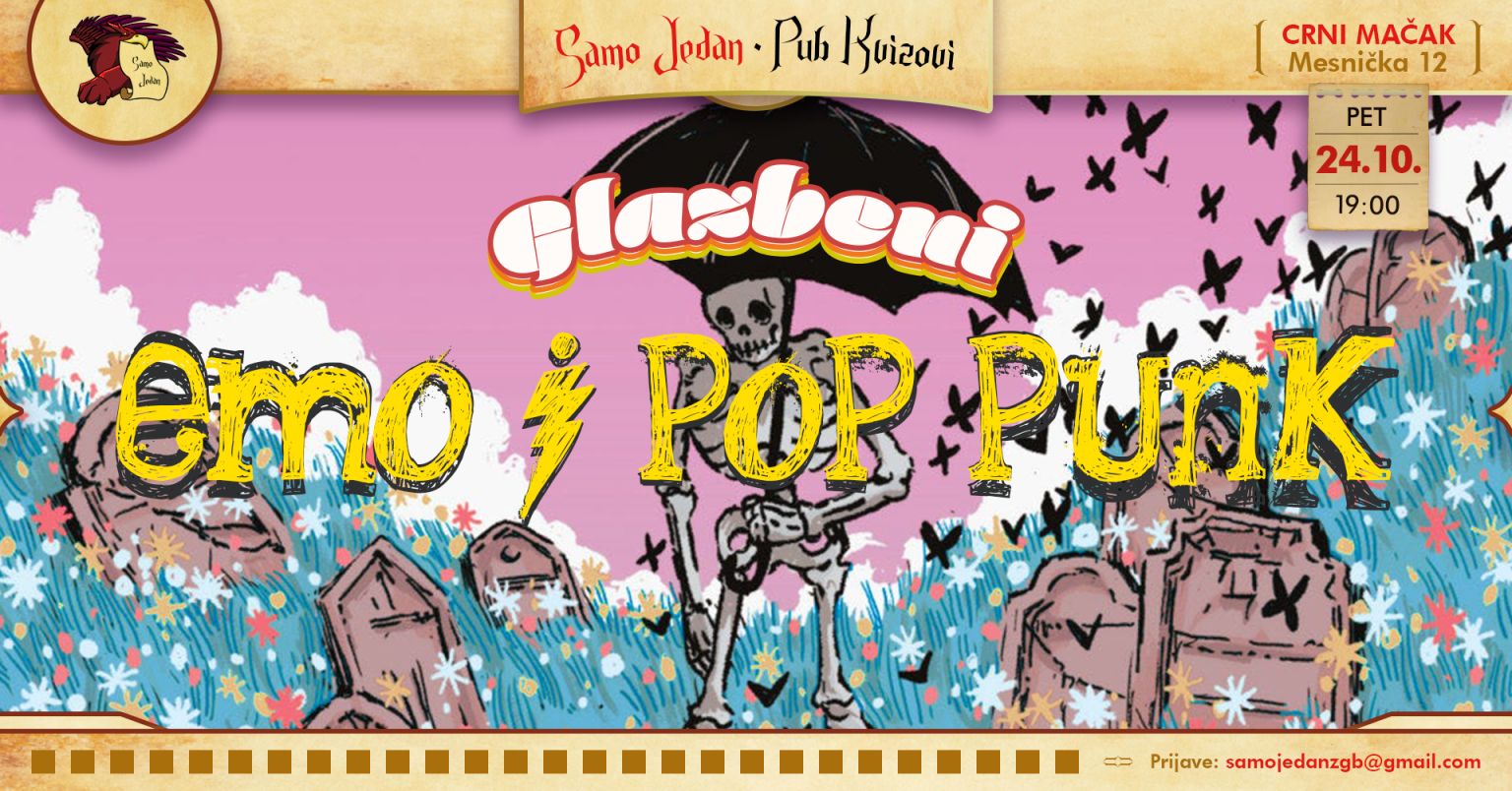 Glazbeni-Emo/pop punk - pub kviz - Samo Jedan