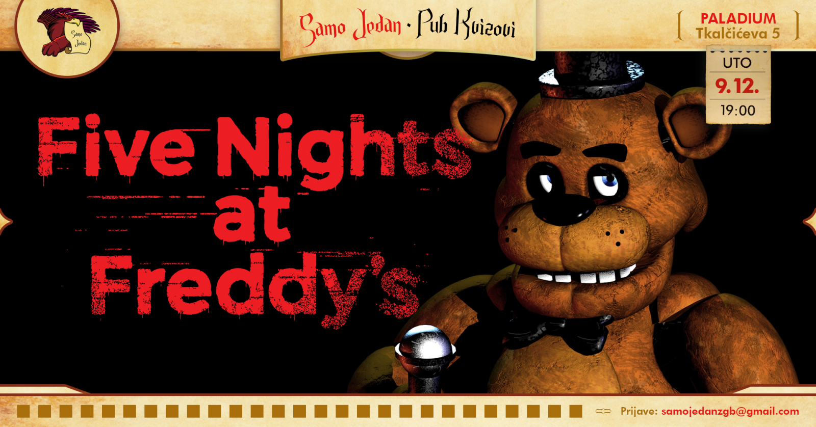 Five Nights at Freddy's - pub kviz - Samo Jedan